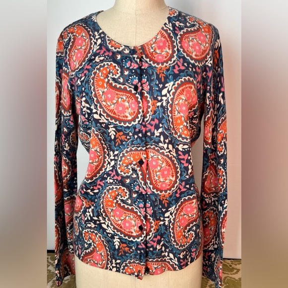 Talbots | Sweaters | Talbots Paisley Cardigan In Springtime Shades Of ...